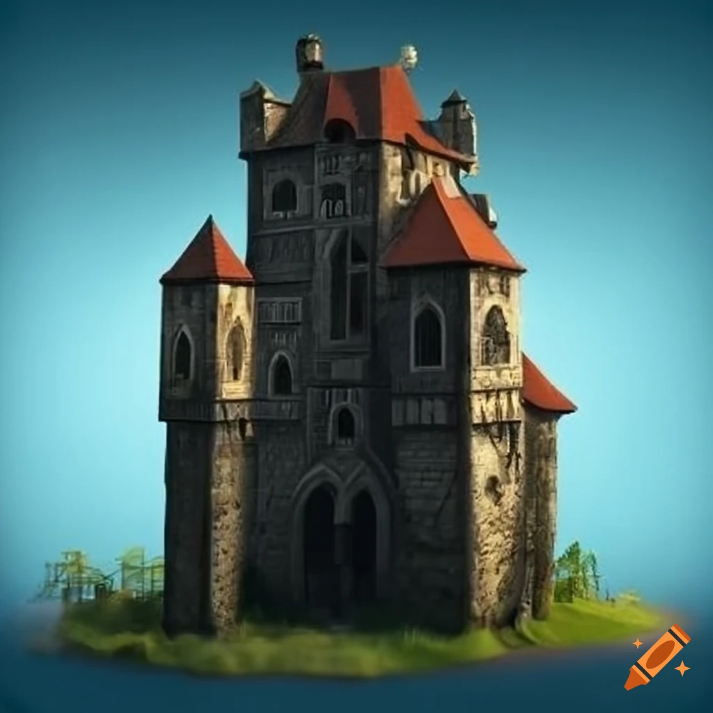 Medieval-style dice tower on Craiyon