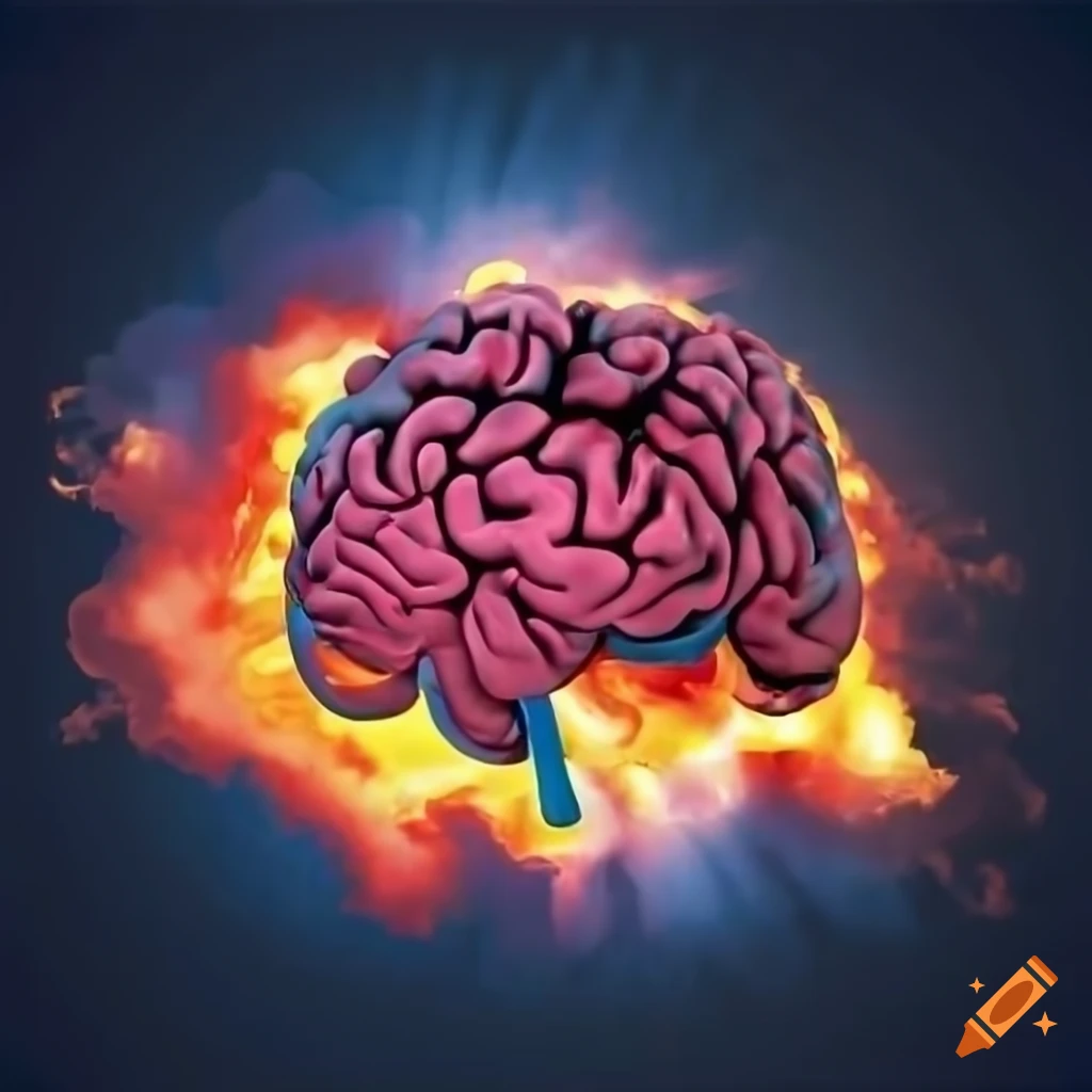 Brain explosion with cloud imagery on Craiyon