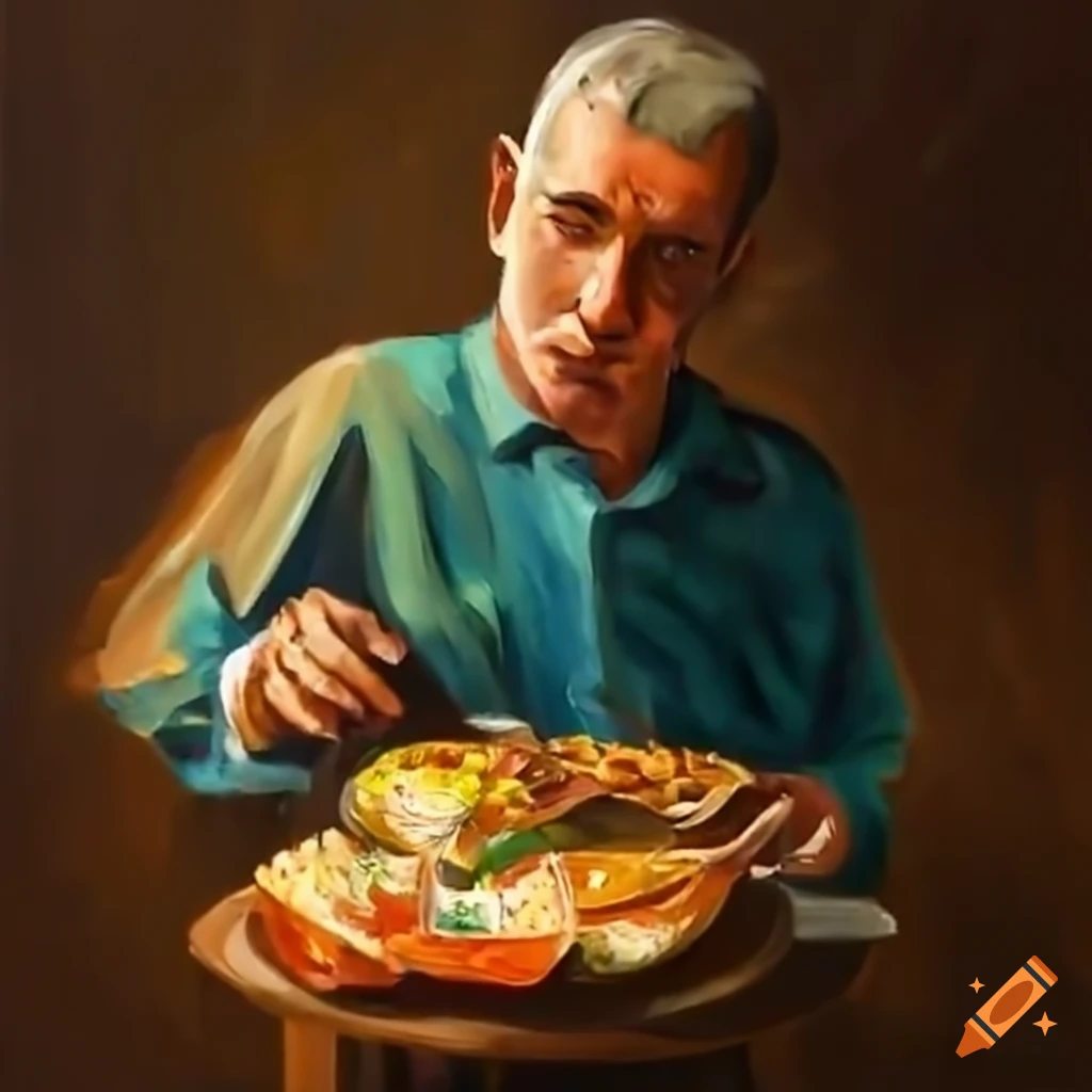 Generous man delivering meals to a work office on Craiyon