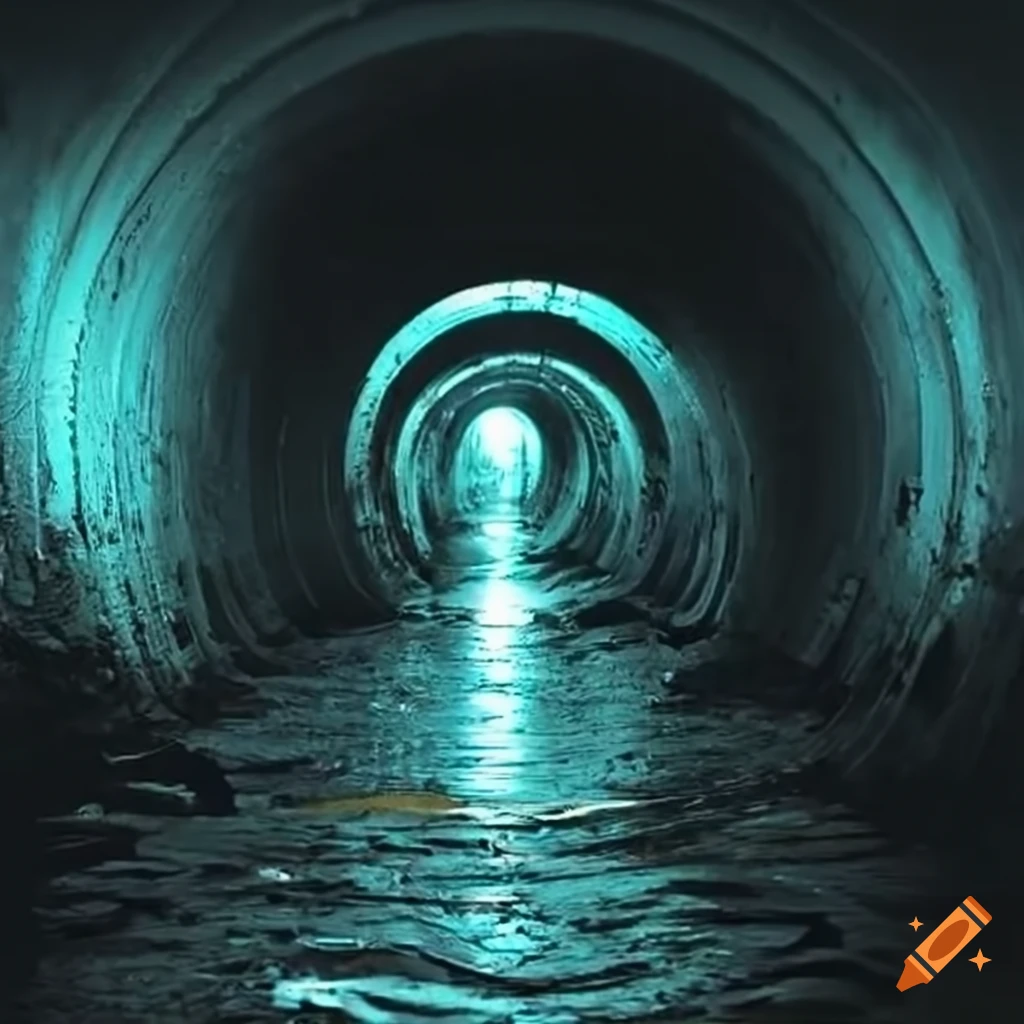 Underground sewer system pipes on Craiyon