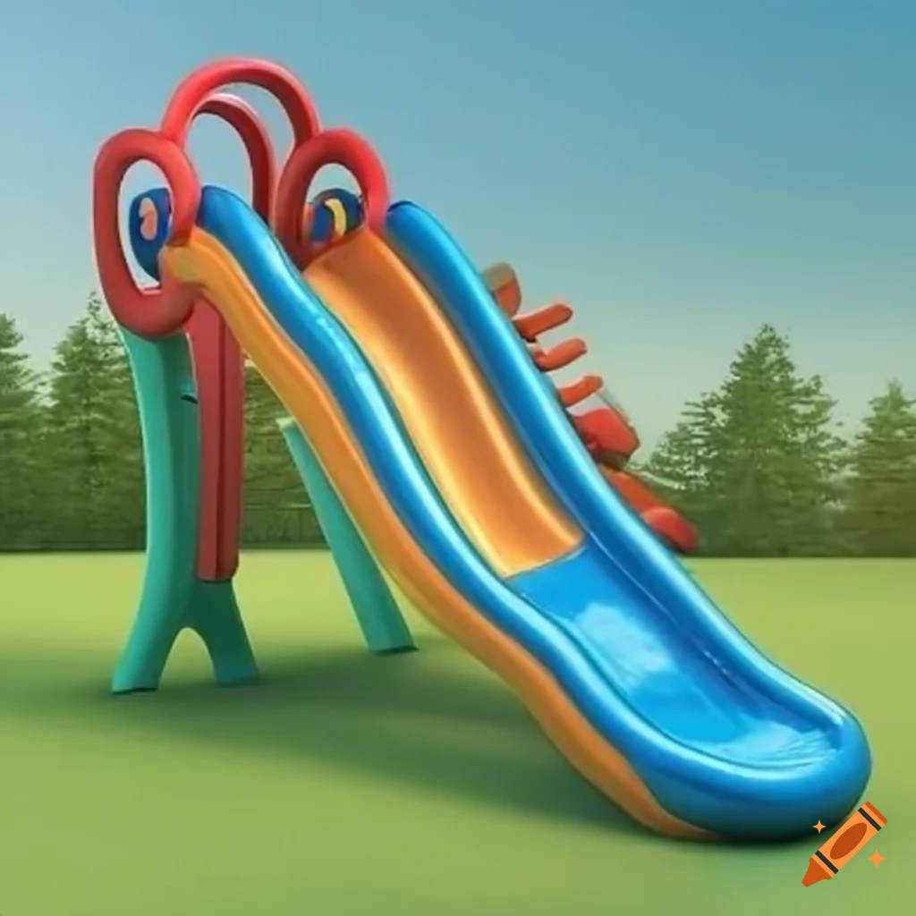 Realistic playground slide on Craiyon