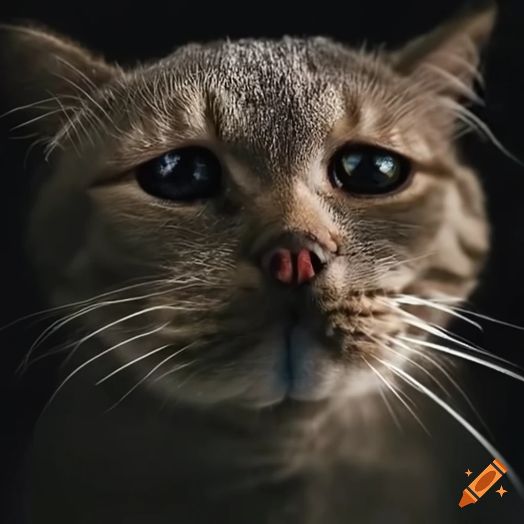 Very sad cat on Craiyon