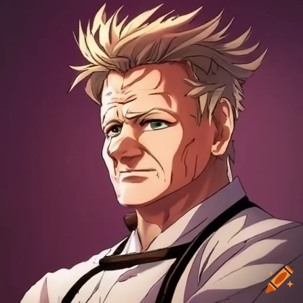 Chef gordon ramsay in food wars! anime on Craiyon