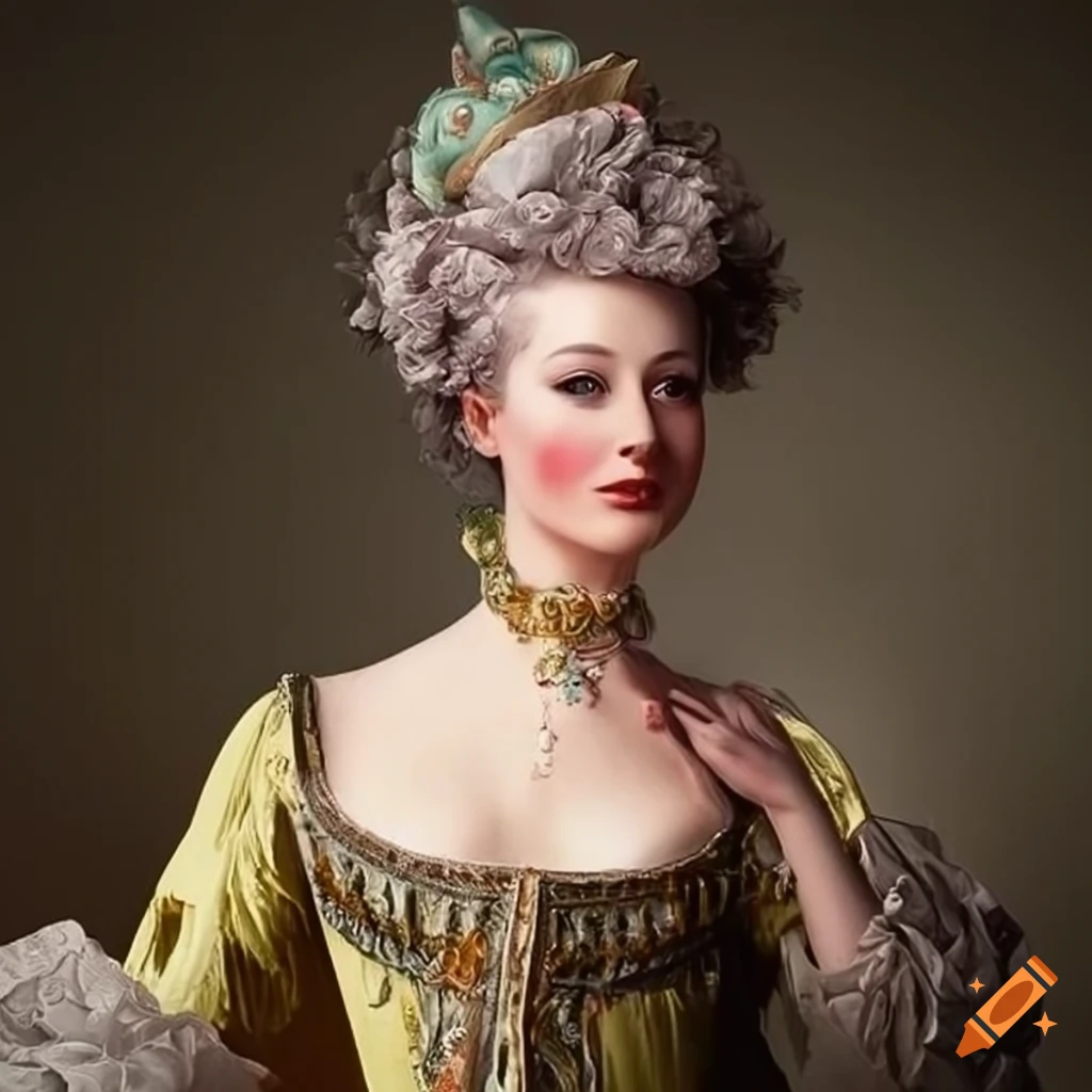 Rococo fashion style on Craiyon