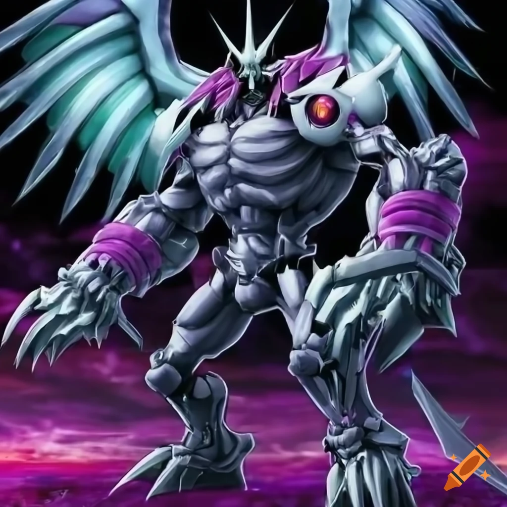 Muscular giant skeleton demon with dark wings in a badlands setting on ...