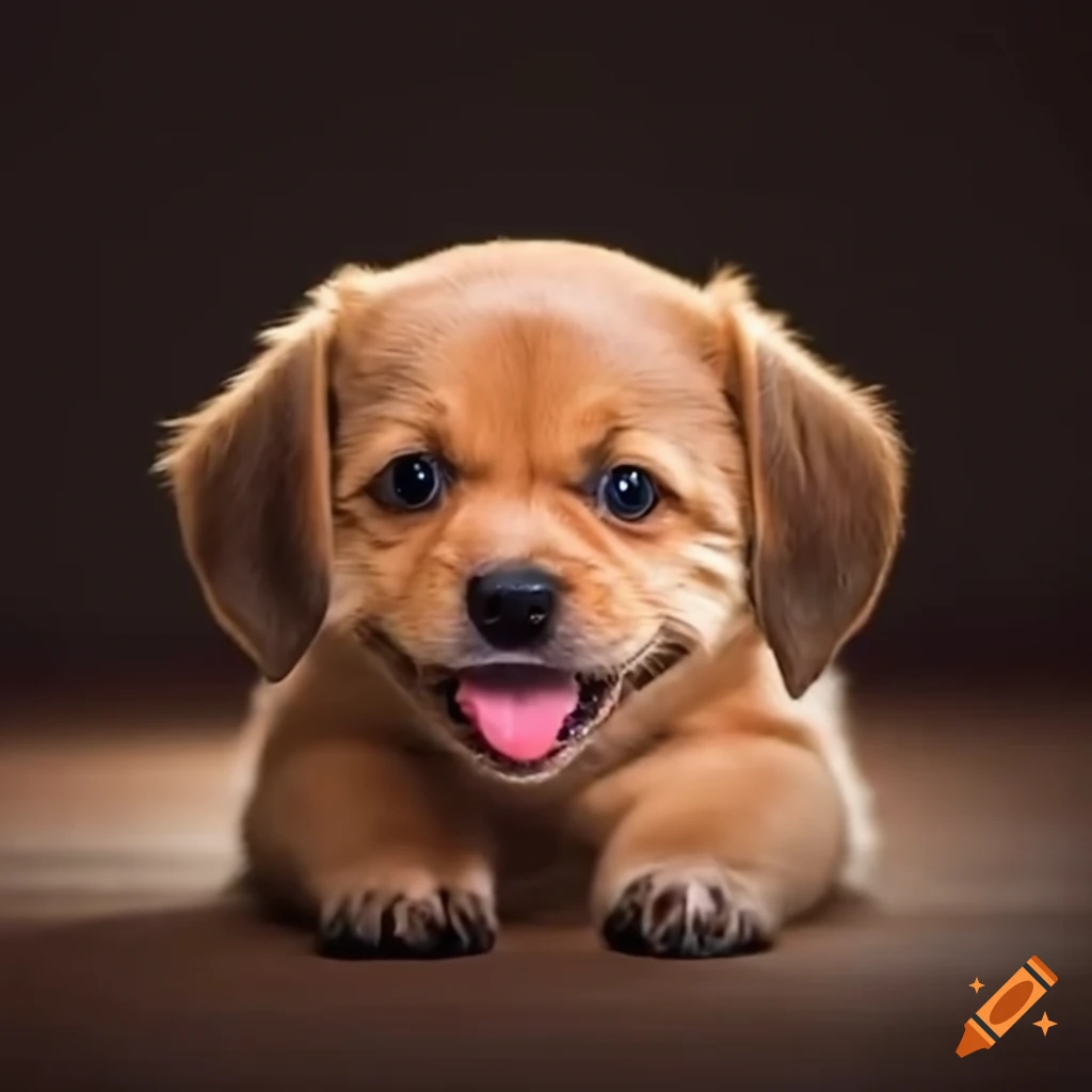 Adorable smiling puppy on Craiyon