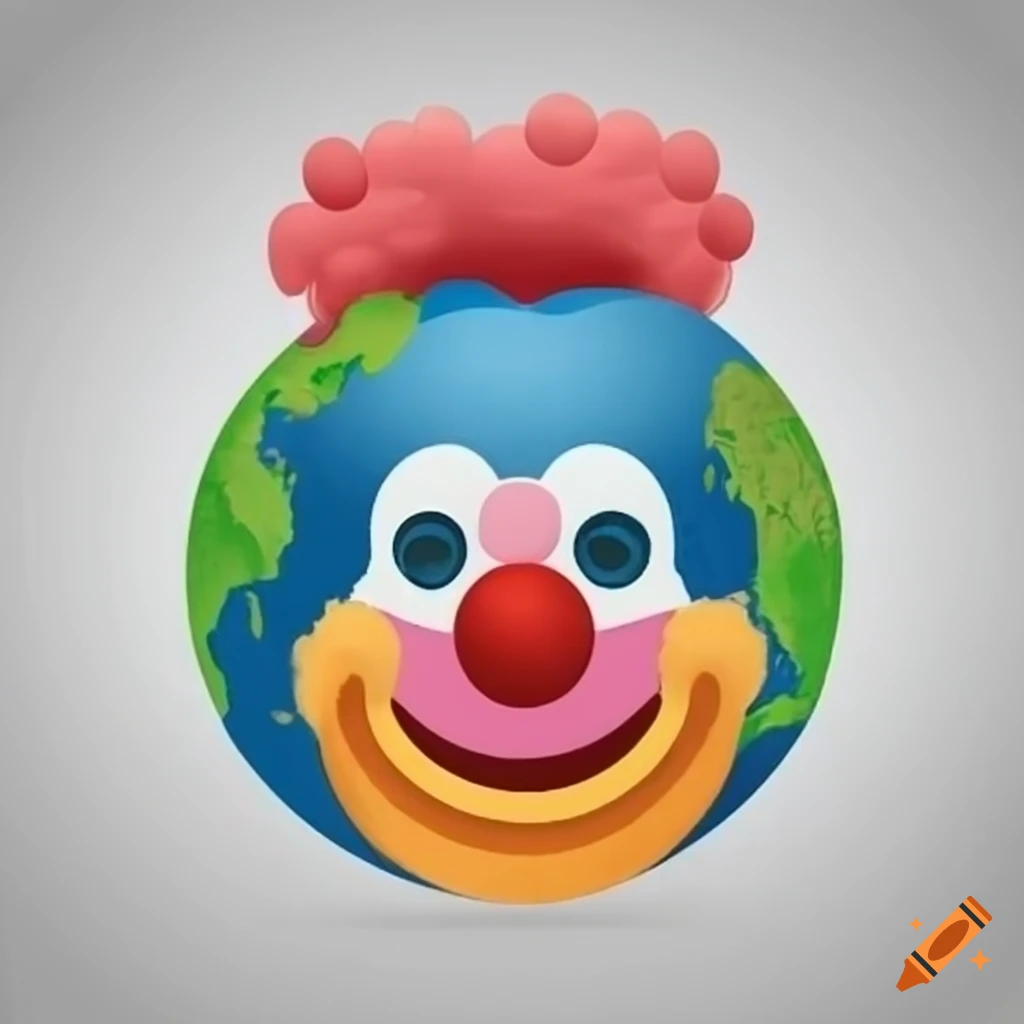 Emoji of a clown and planet earth on Craiyon