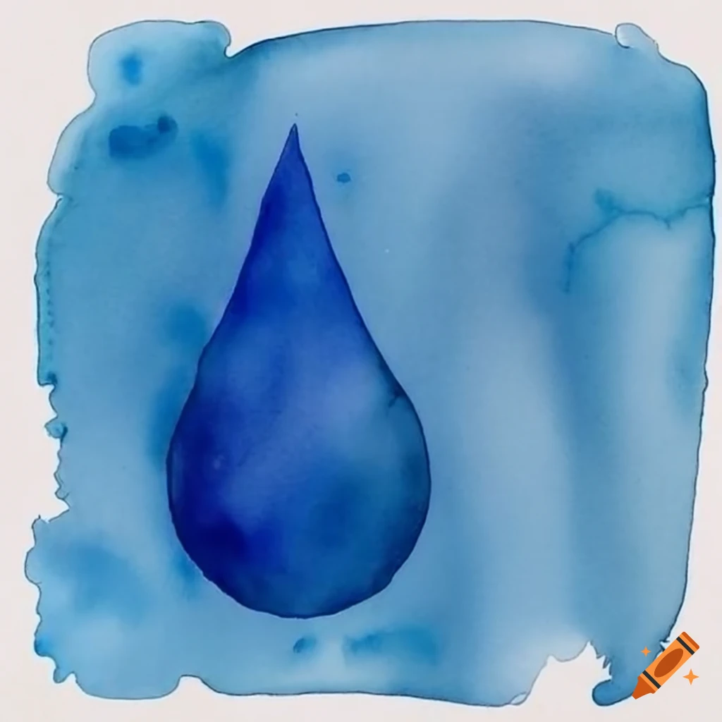 Blue watercolor drops with ink writing 'inkcredible' on Craiyon