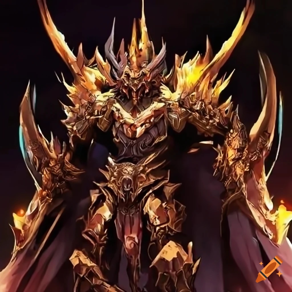 Celestial Armored beast-overlord victorious in battle against evil on ...