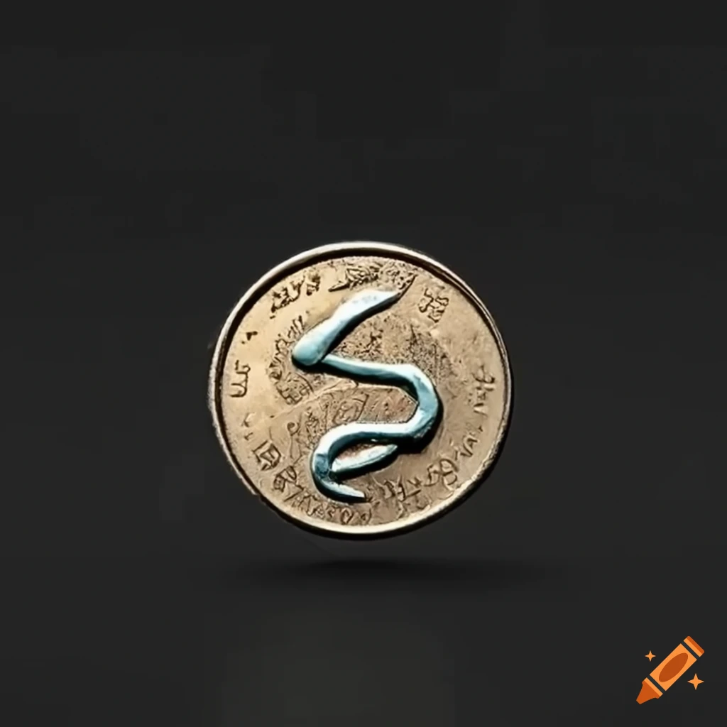 Snake shaped like the number 6 on a coin on Craiyon