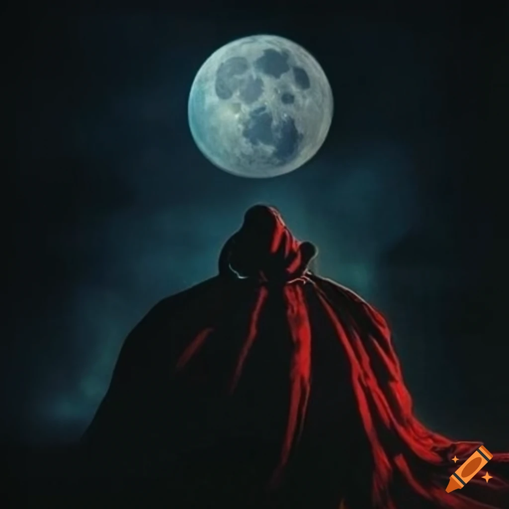 80s horror movie poster with a full moon on a dark night on Craiyon