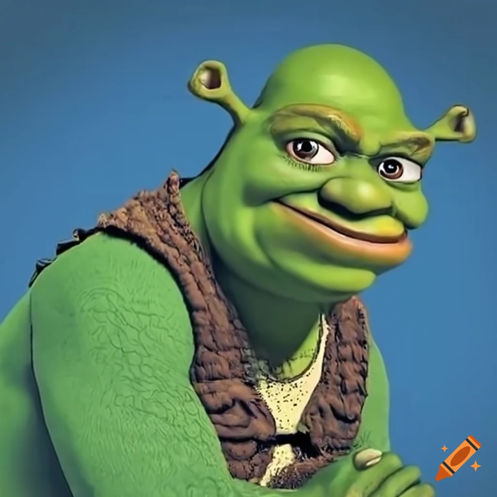 Character combining pepe the frog and shrek on Craiyon