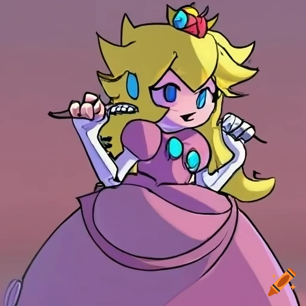 Fnf style princess peach singing animation on Craiyon