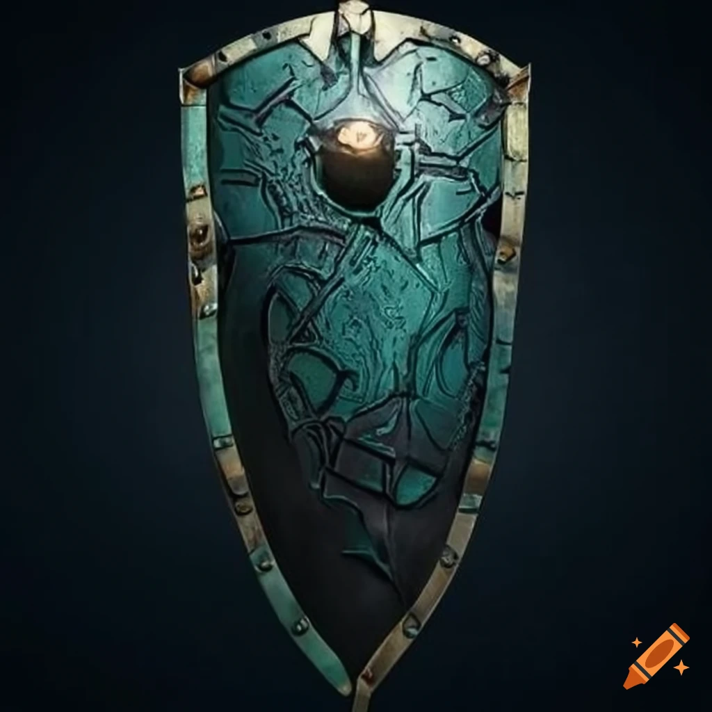 Detailed broken shield on Craiyon