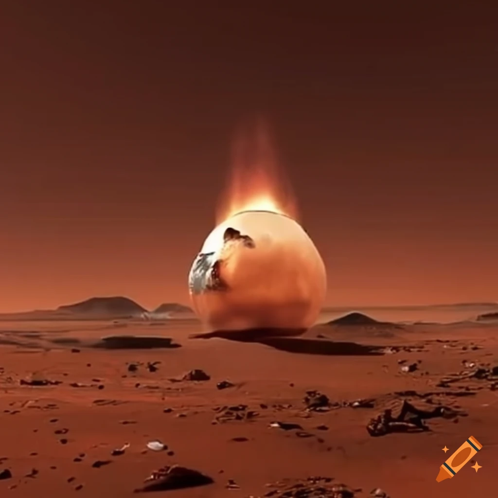 Manned capsule crash on mars on Craiyon