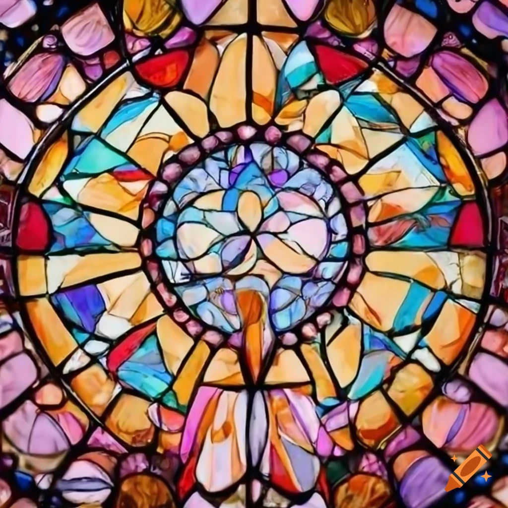 Stained glass pattern for a wedding on Craiyon