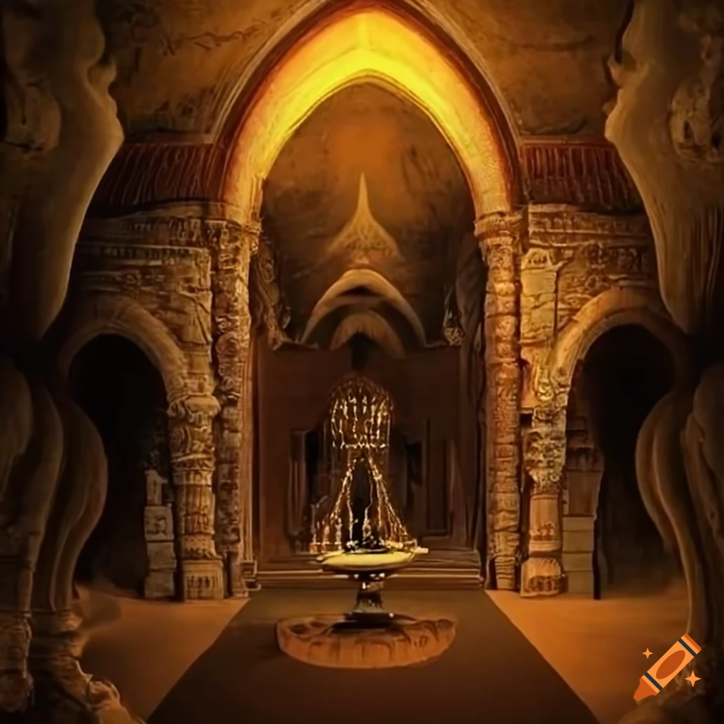 Palace inside a cave on Craiyon