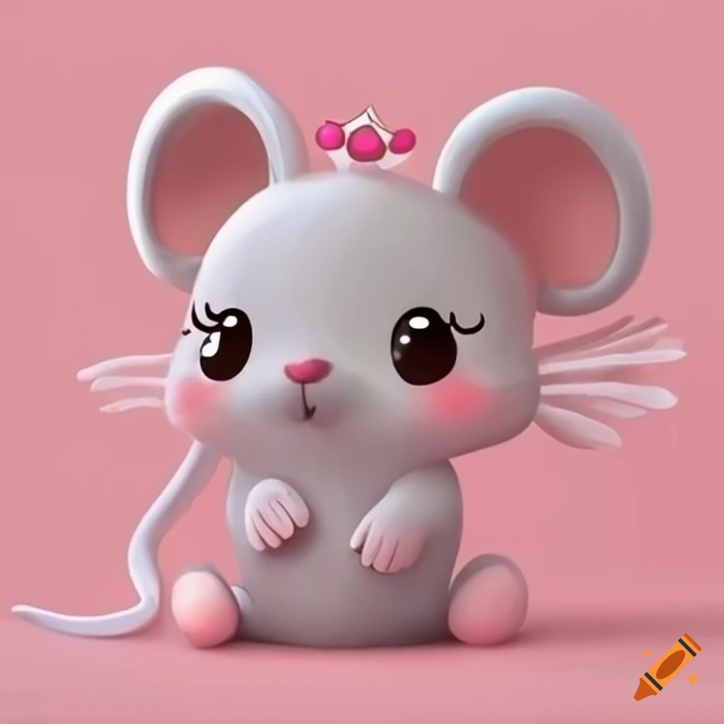 Cute kawaii little angel mouse on Craiyon
