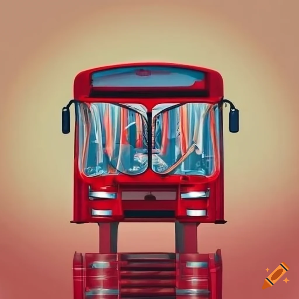 Open roof sightseeing red tour bus on a poster on Craiyon