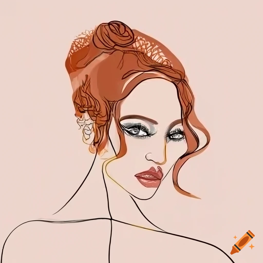 Sophisticated modern woman in line art style on Craiyon