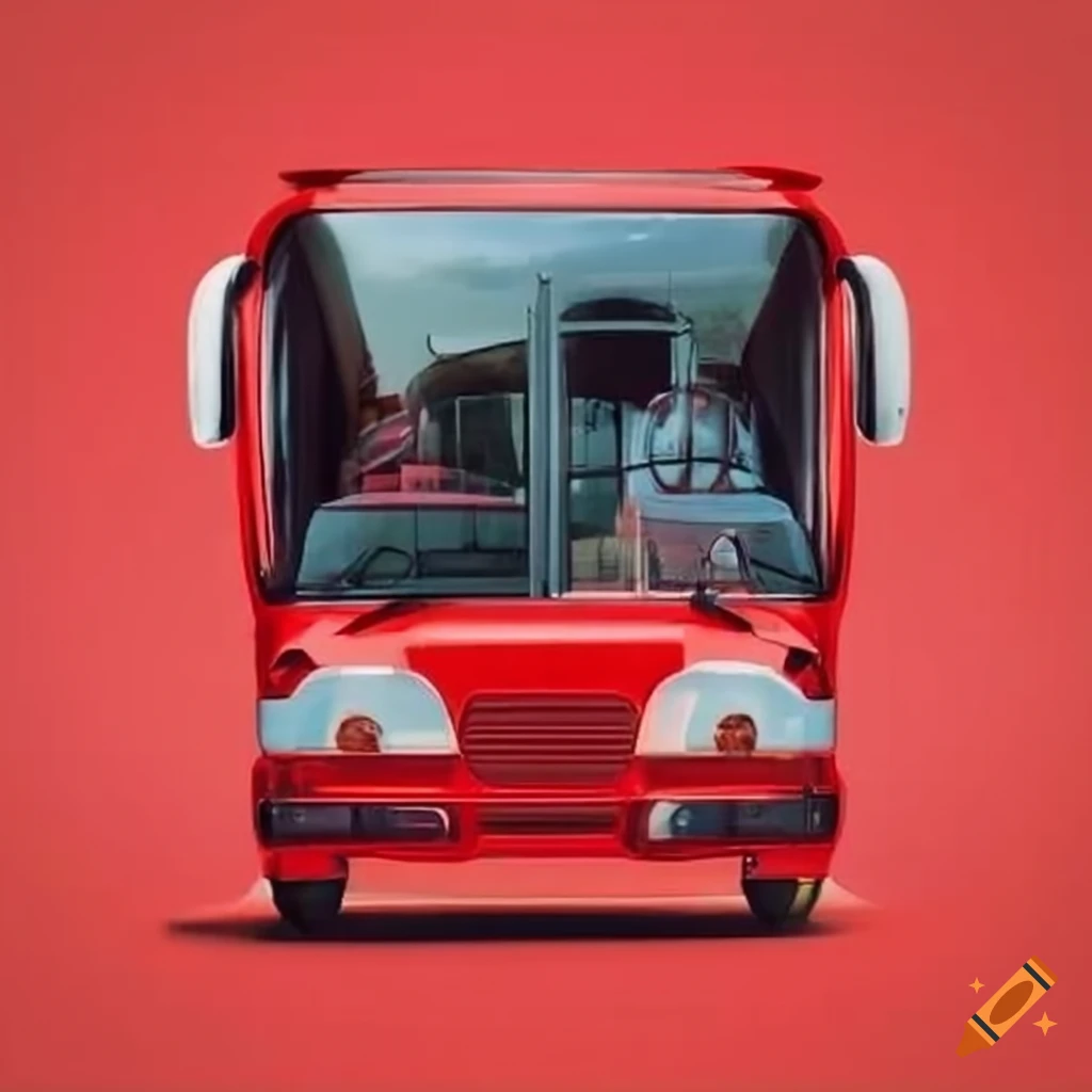 Open roof sightseeing red tour bus on a poster on Craiyon