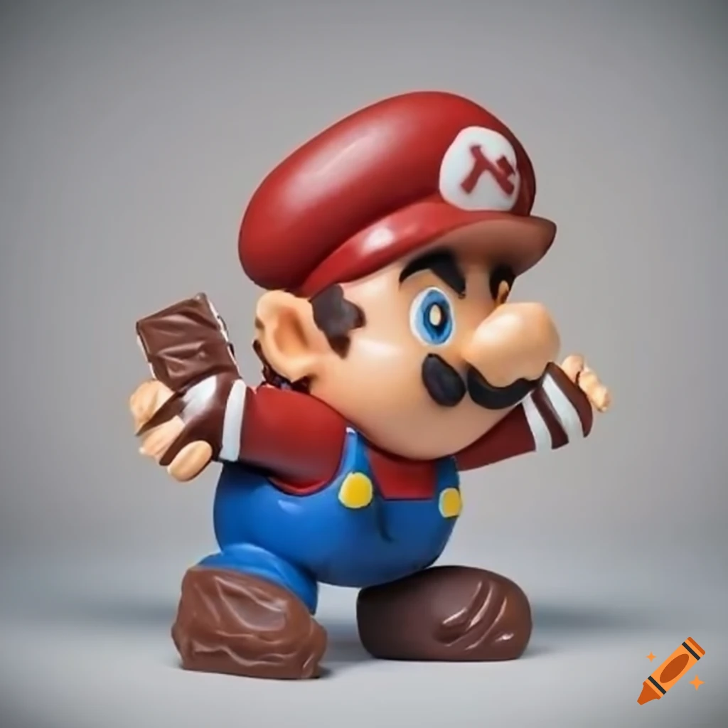 Super mario character created in chocolate on Craiyon