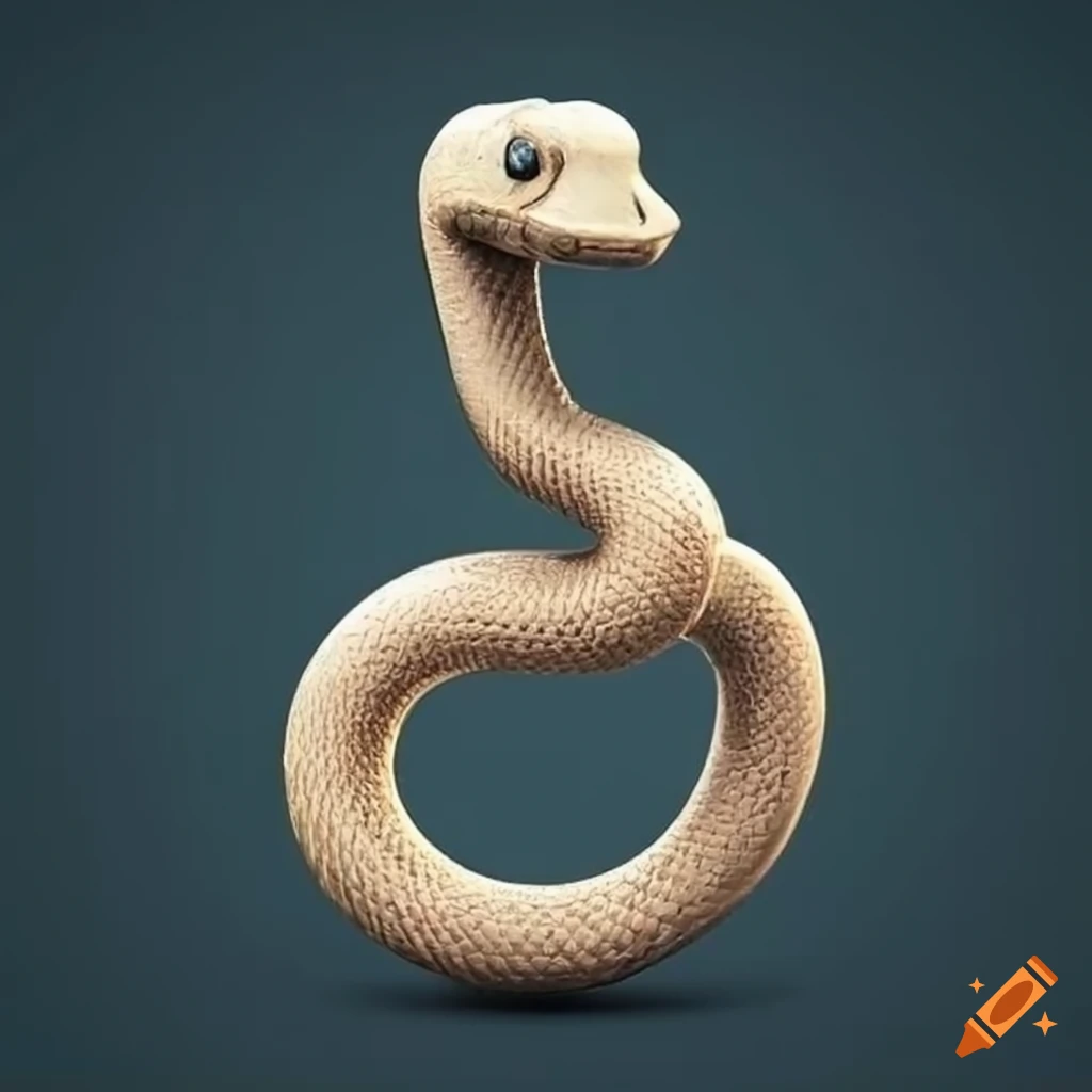 Snake shaped like the number 6 on a coin on Craiyon