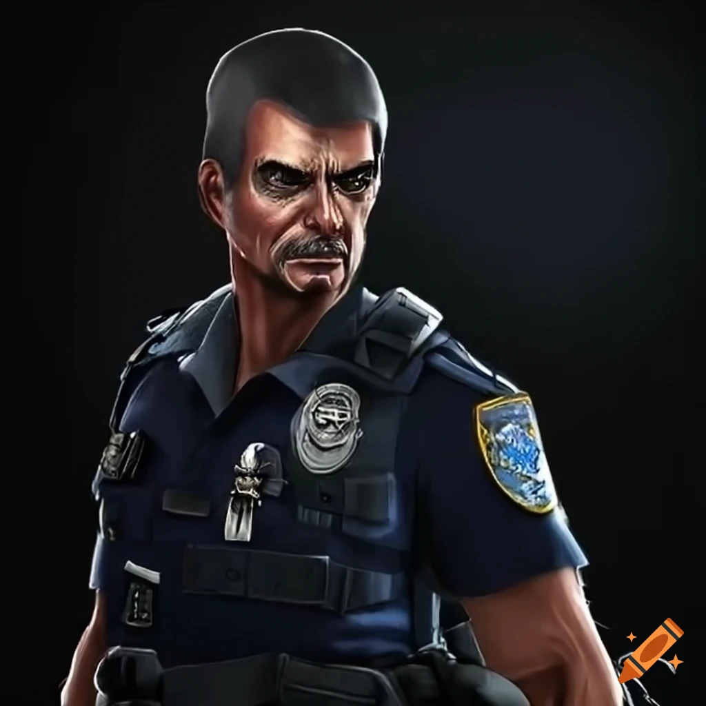 Realistic cop on Craiyon