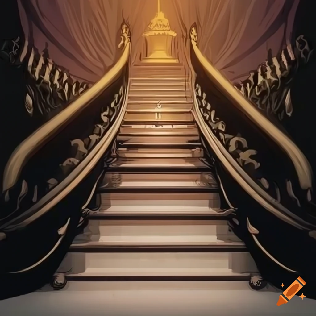 Stairs leading to the Throne in line art on Craiyon