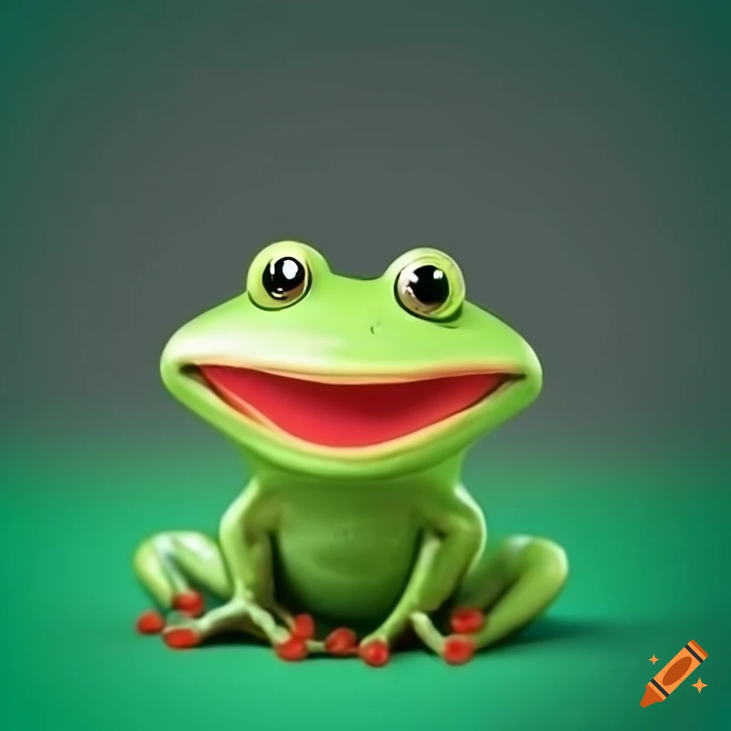 Smiling cute frog on Craiyon