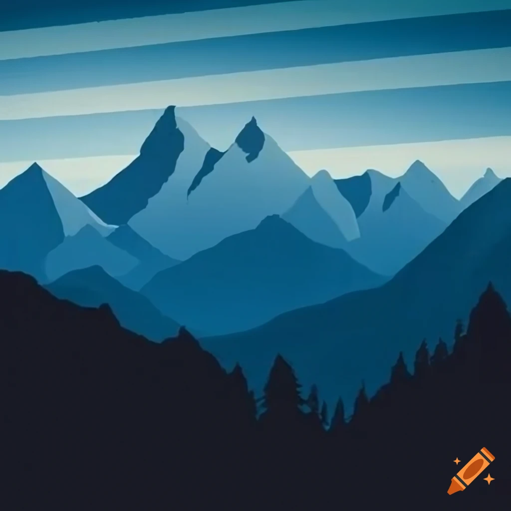 High-resolution graphic of mountains on Craiyon