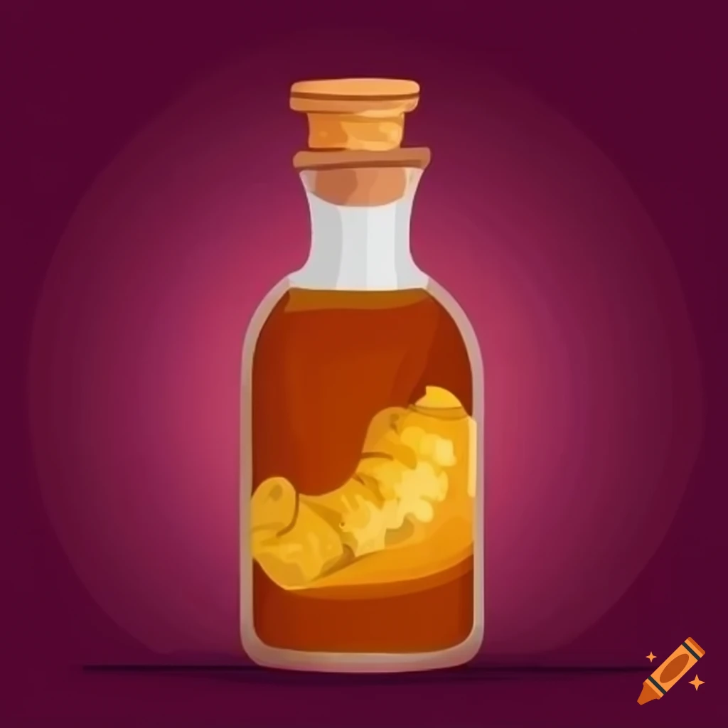 Vector jamu potion with ginger and herbs on Craiyon