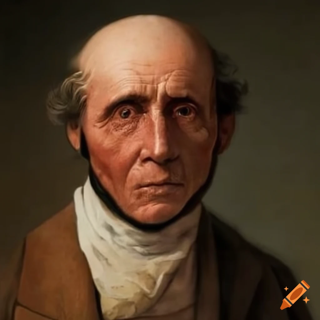 Portrait of a poor white man named John in 1830 on Craiyon