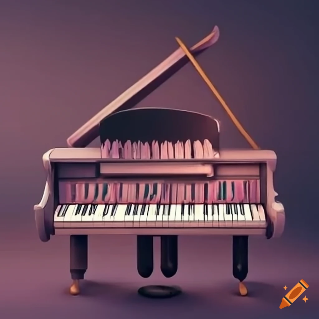 Cute piano on Craiyon
