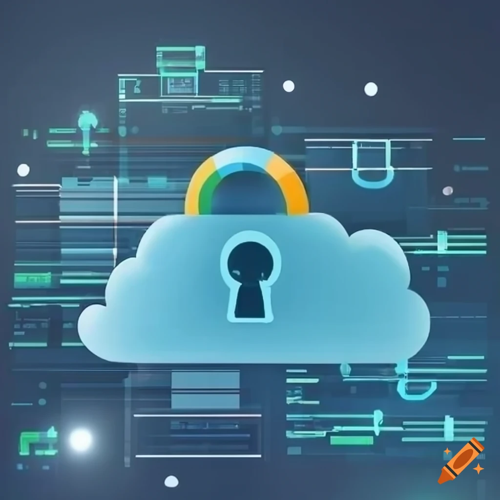 Illustration of secure business data transfer to google cloud servers ...