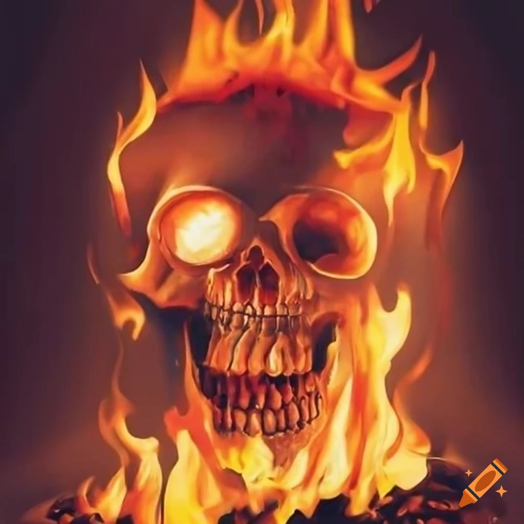 Burning skull on Craiyon