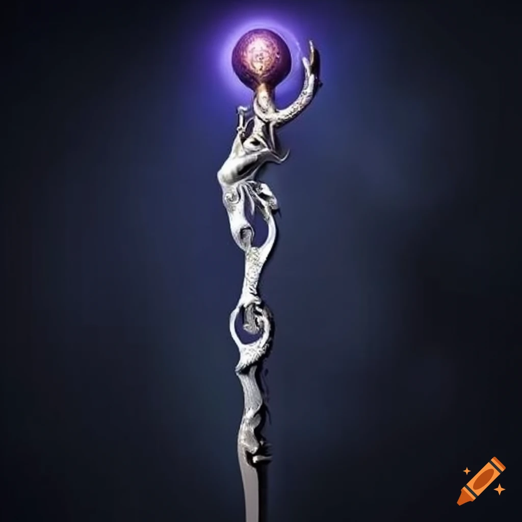 Intricate high fantasy ornate magical staff on Craiyon