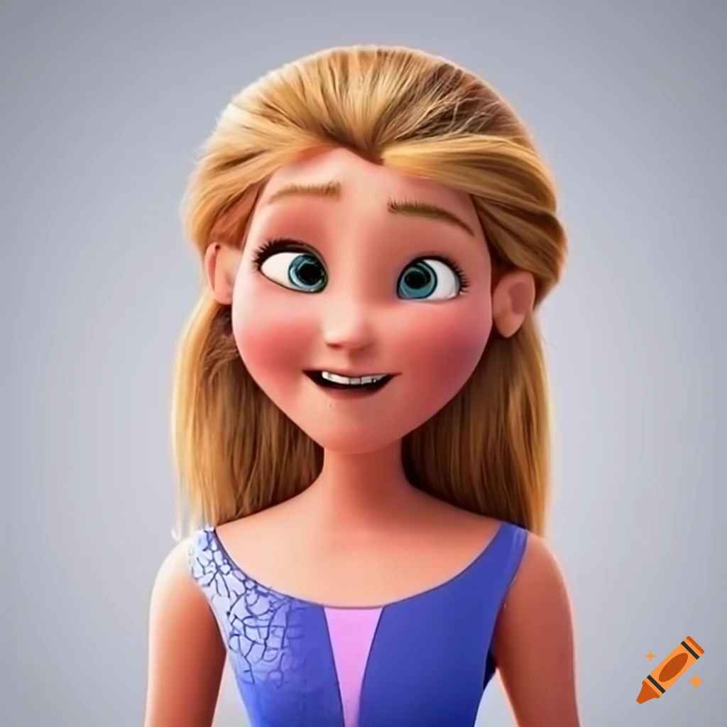 Cgi princess with a mischievous smirk and quirky grin on Craiyon