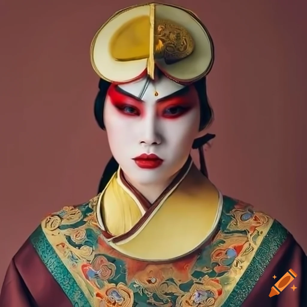 Avatar kyoshi in traditional chinese imperial attire painting on Craiyon