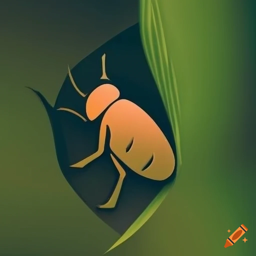 Bug logo design on a leaf on Craiyon