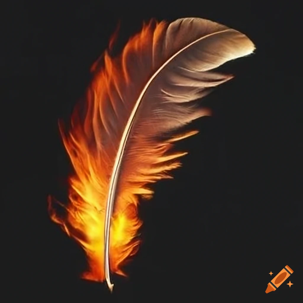 Burning feather on Craiyon