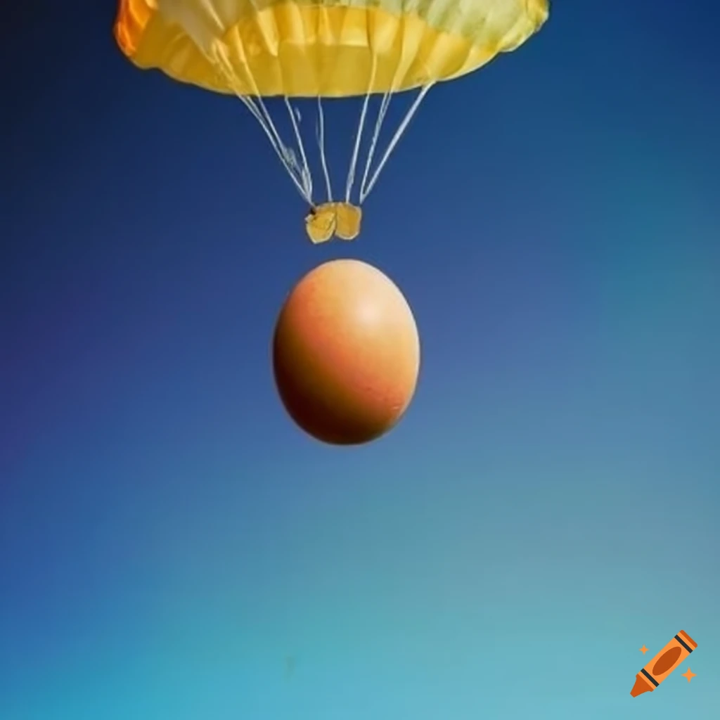 Egg on a parachute on Craiyon