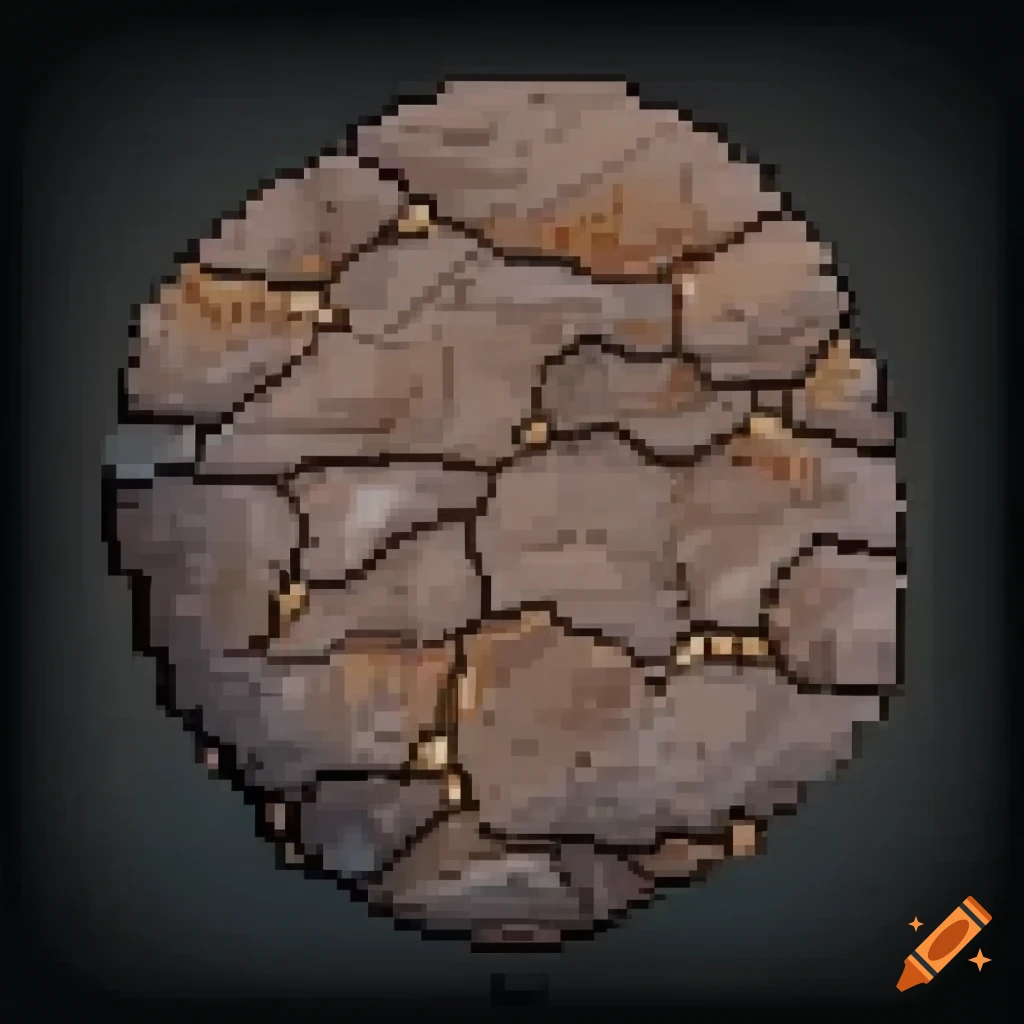 Pixel art of weathered stone with cracks and texture on Craiyon