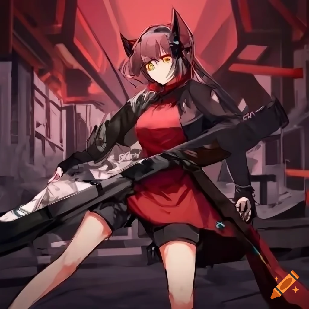 Exusiai character from arknights on Craiyon