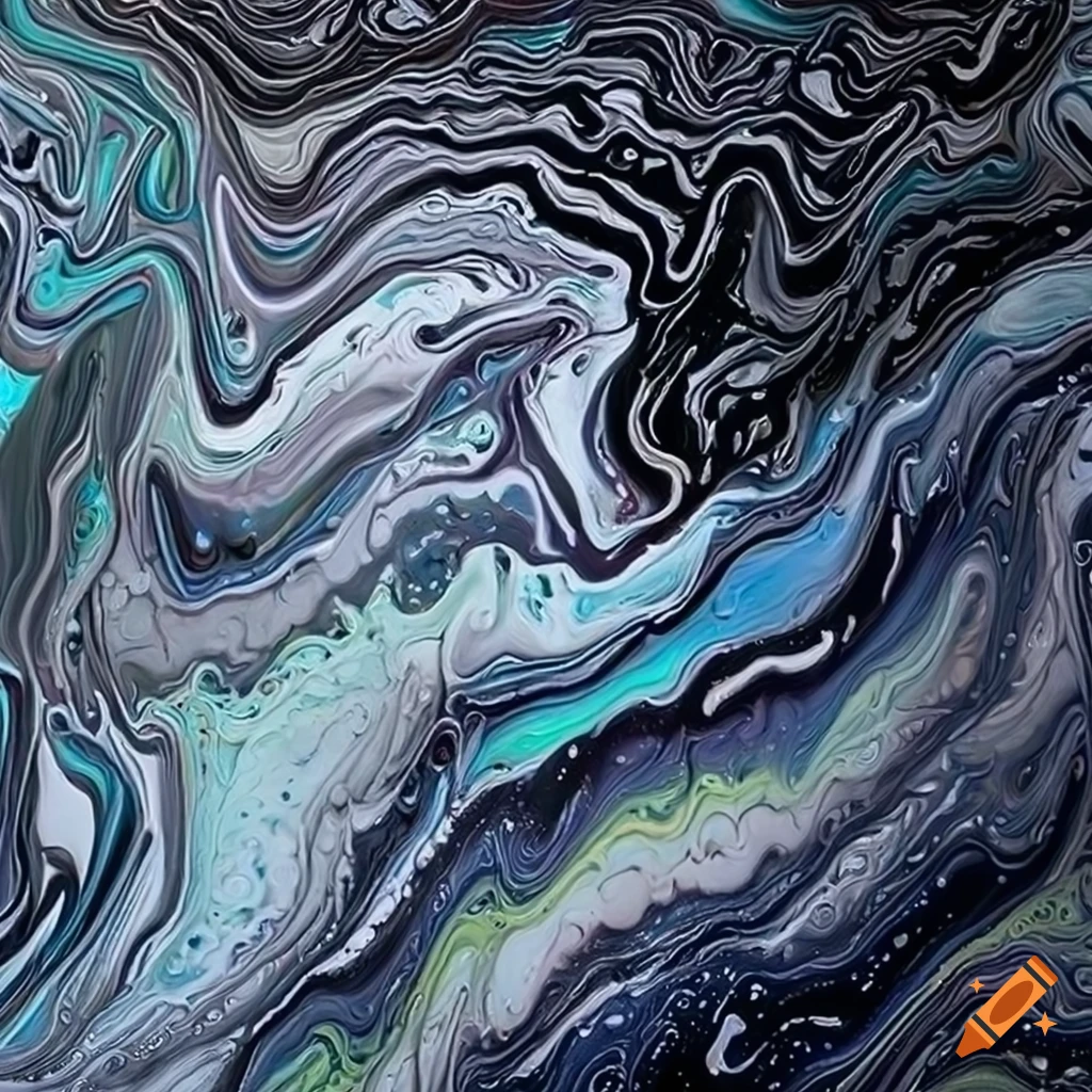 Ethereal liquid acrylic painting with a delicate color spectrum on Craiyon