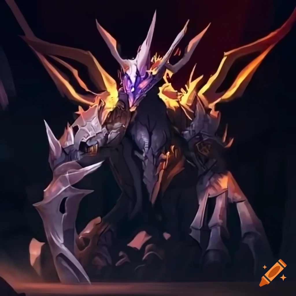 Celestial armored beast-overlord victorious in battle on Craiyon