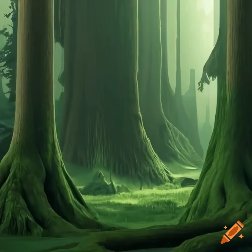 Massive forest with giant trees in a realistic setting on Craiyon