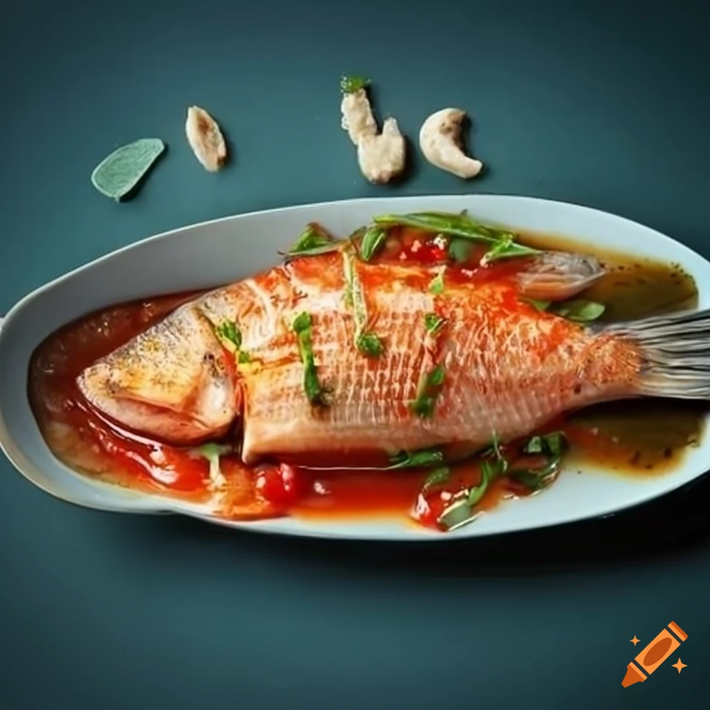 Steamed tilapia with tom yum sauce on Craiyon