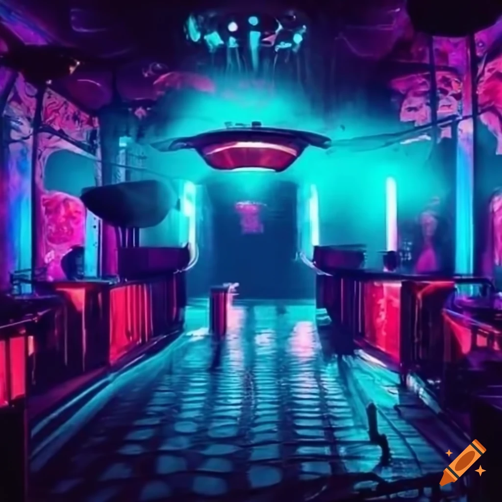 Night club scene on Craiyon