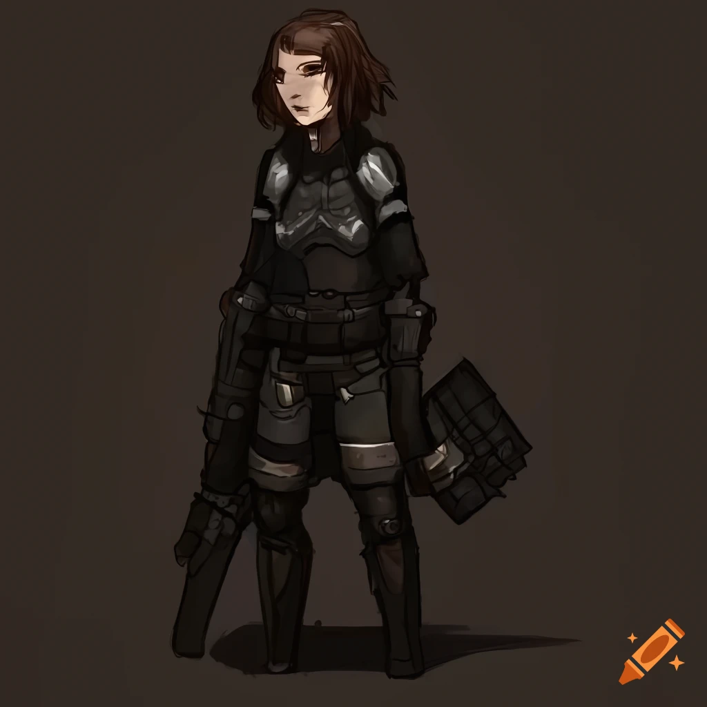 Rimworld character in black crypto armor with a sawn-off shotgun and ...